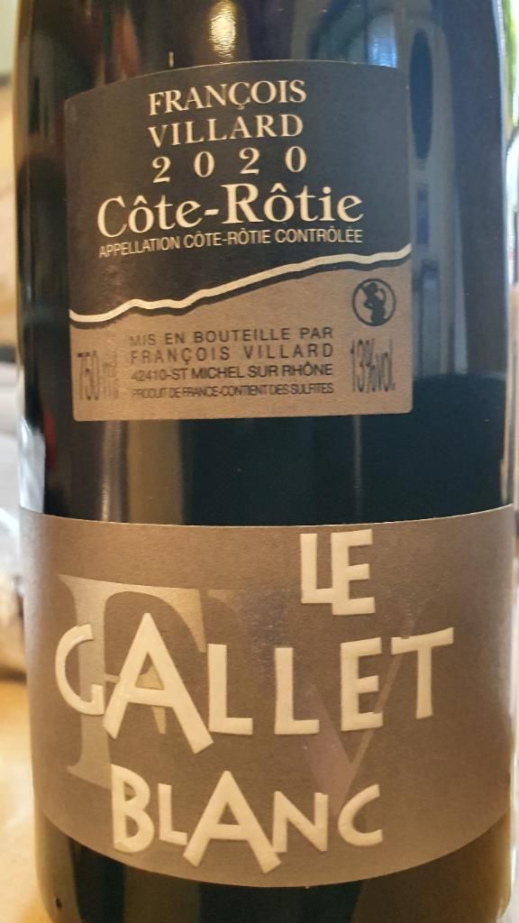 2020 François Villard Côte-Rôtie Le Gallet Blanc, France, Rhône ...