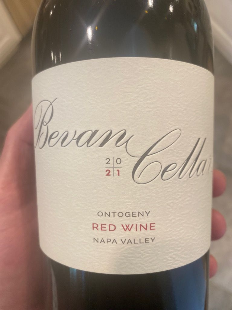 2021 Bevan Cellars Ontogeny, USA, California, Napa Valley - CellarTracker