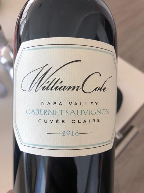 2016 William Cole Vineyards Cabernet Sauvignon Cuvée Claire, USA ...