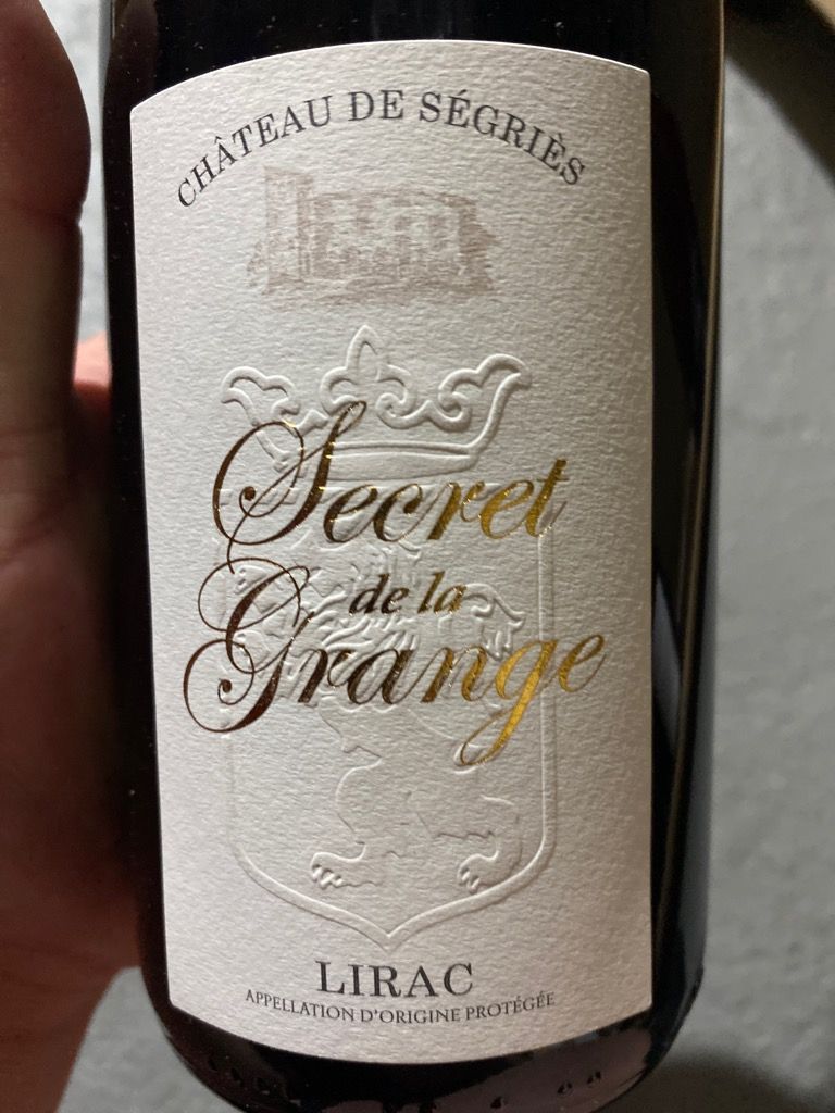 2019 Château de Ségriès Lirac Secret de la Grange, France, Rhône ...