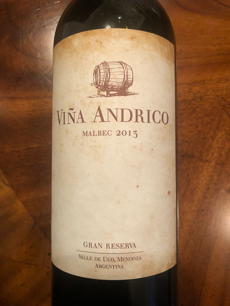 2019 Vina Andrico Malbec Gran Reserva, Argentina, Mendoza, Valle de Uco ...