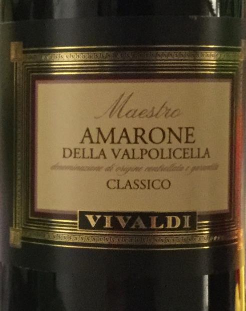 2013 Vivaldi Amarone della Valpolicella Classico Maestro, Italy, Veneto ...