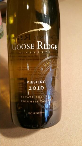 2010 Goose Ridge Vineyards Riesling, USA, Washington, Columbia Valley ...