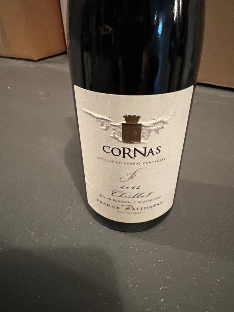 2012 Franck Balthazar Cornas, France, Rhône, Northern Rhône, Cornas ...
