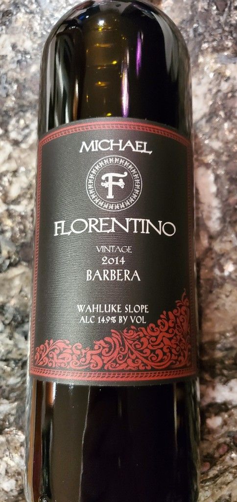 2014 Michael Florentino Cellars Barbera, USA, Washington, Columbia Valley, Wahluke Slope ...