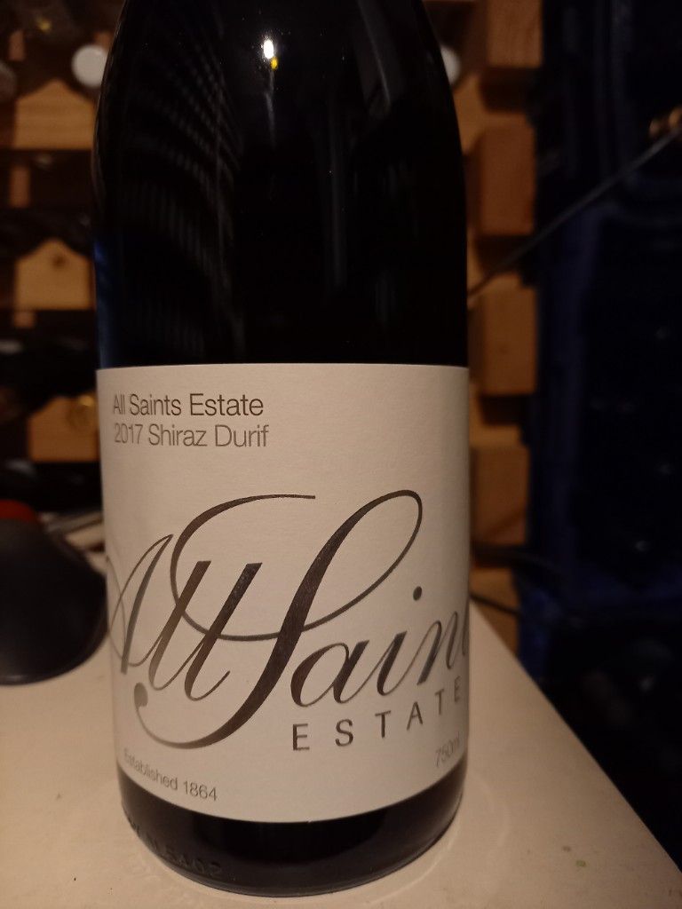 2017 All Saints Estate Shiraz Durif, Australia, Victoria, North East ...