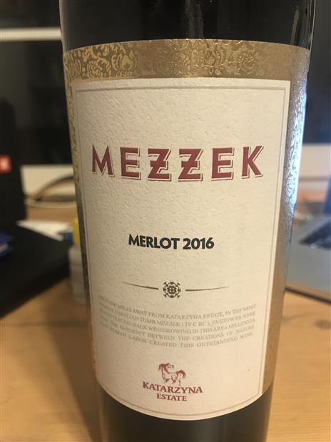 2019 Katarzyna Estate Merlot Mezzek, Bulgaria, Thracian Valley ...