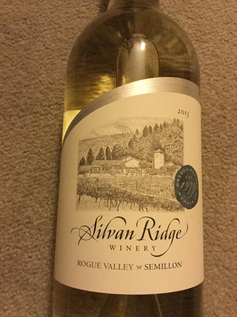 2015 Silvan Ridge Sémillon, USA, Oregon, Southern Oregon, Rogue Valley ...