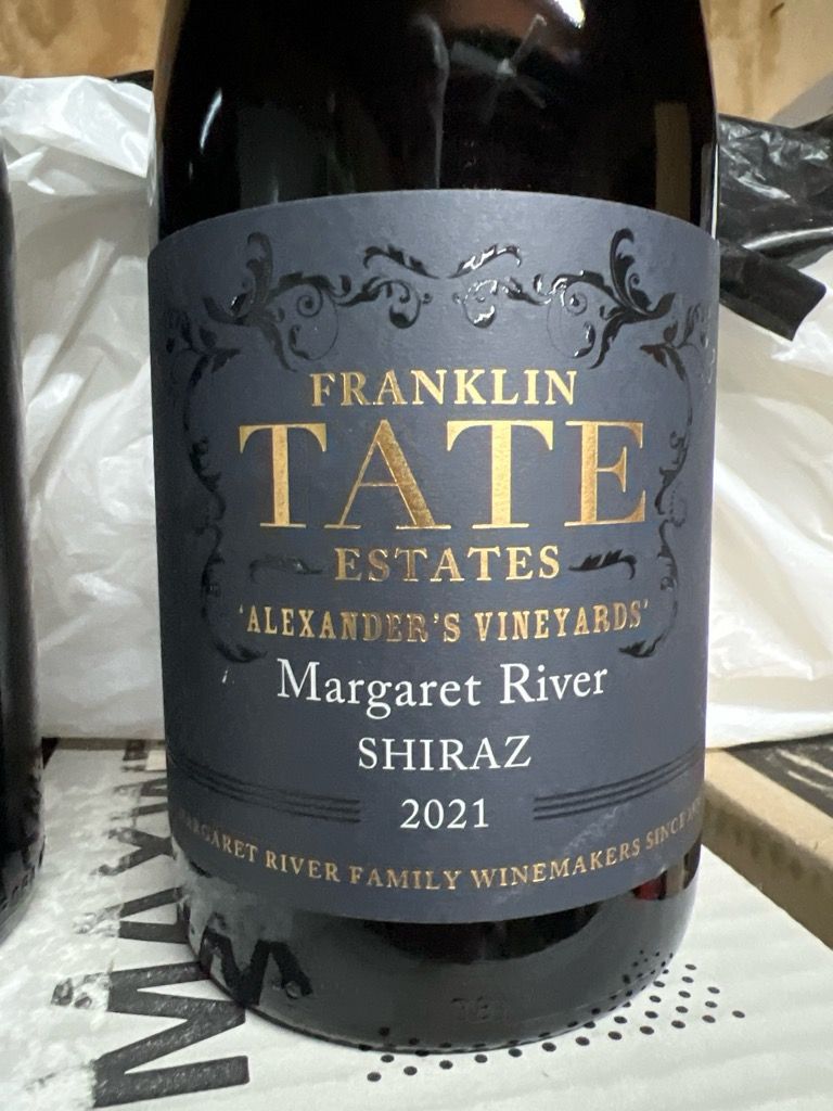 2021 Franklin Tate Estates Shiraz Tate Alexanders Vineyard, Australia ...