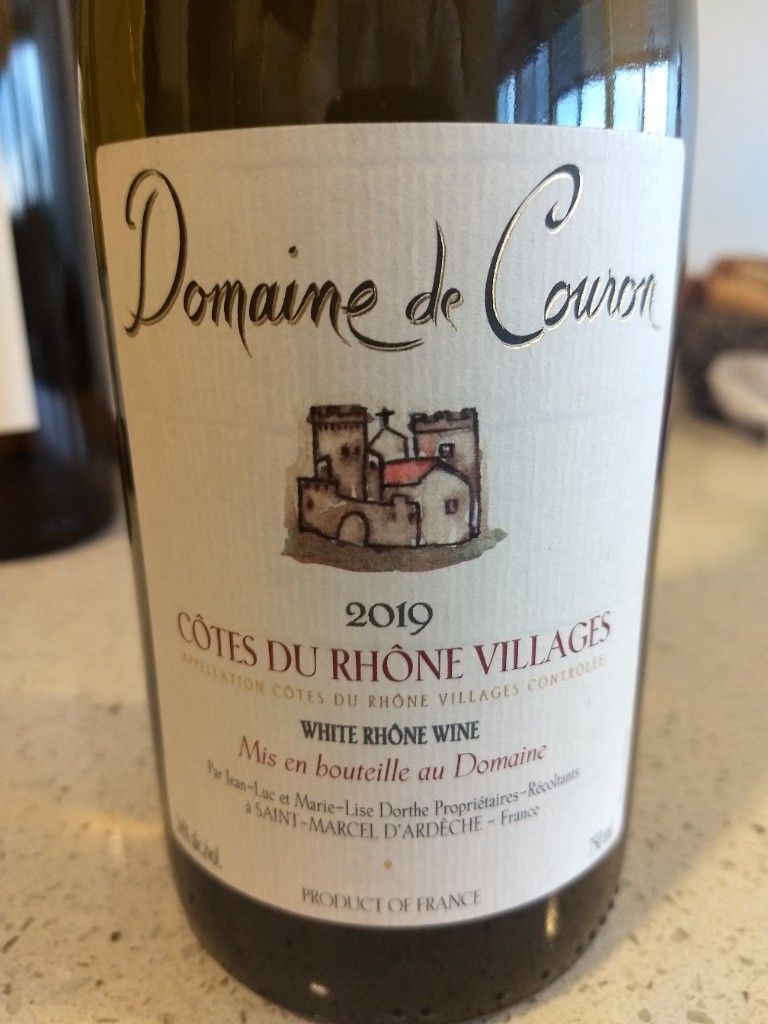 2020 Domaine de Couron Côtes du Rhône Villages Blanc, France, Rhône ...