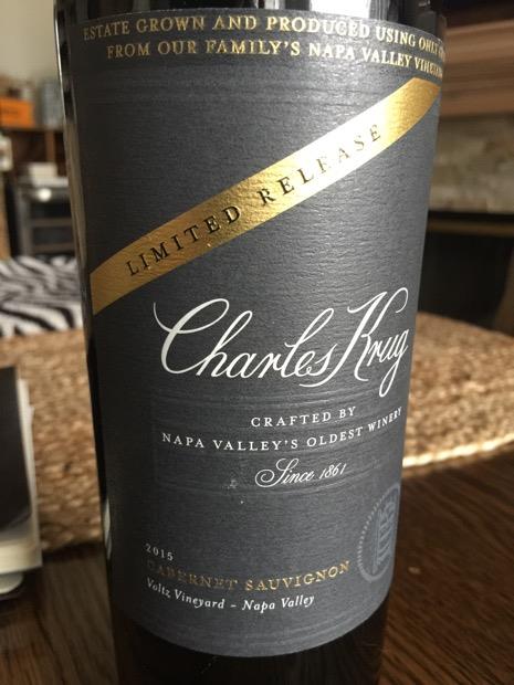2015 Charles Krug Winery (Peter Mondavi Family) Cabernet Sauvignon ...
