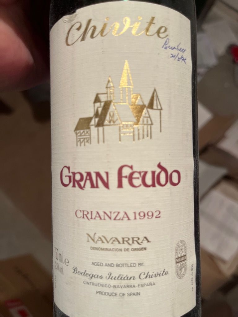 1992 Bodegas Julián Chivite Navarra Gran Feudo Crianza, Spain, Navarra ...