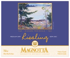 2010 Magnotta Riesling Medium Dry, Canada, Ontario, Niagara Peninsula ...