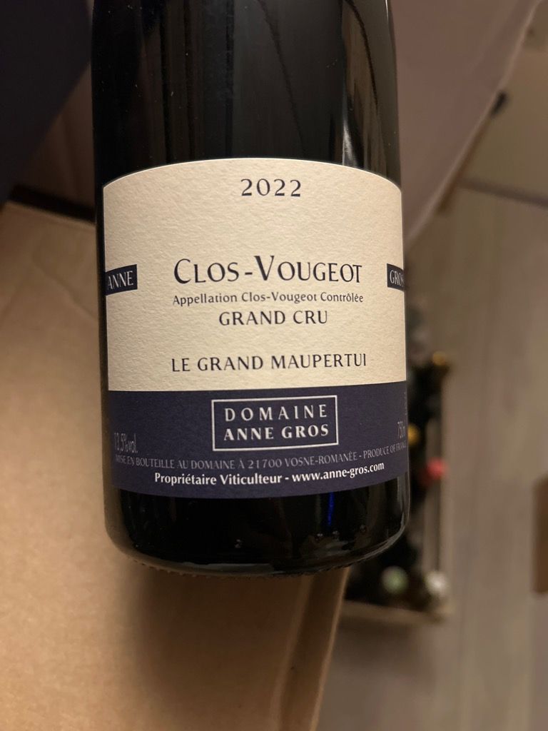 2022 Domaine Anne Gros Clos Vougeot Le Grand Maupertui, France ...
