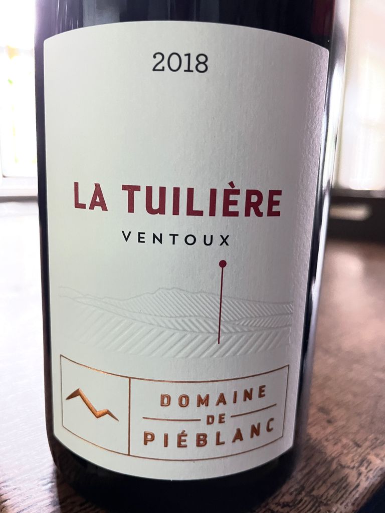 2020 Domaine de Piéblanc Ventoux "La Tuilière", France, Rhône, Southern ...