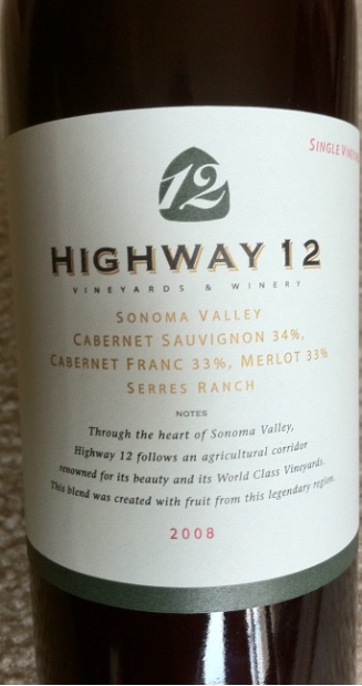 2011 Highway 12 Winery Cabernet-Merlot Serres Ranch Vineyard, USA ...
