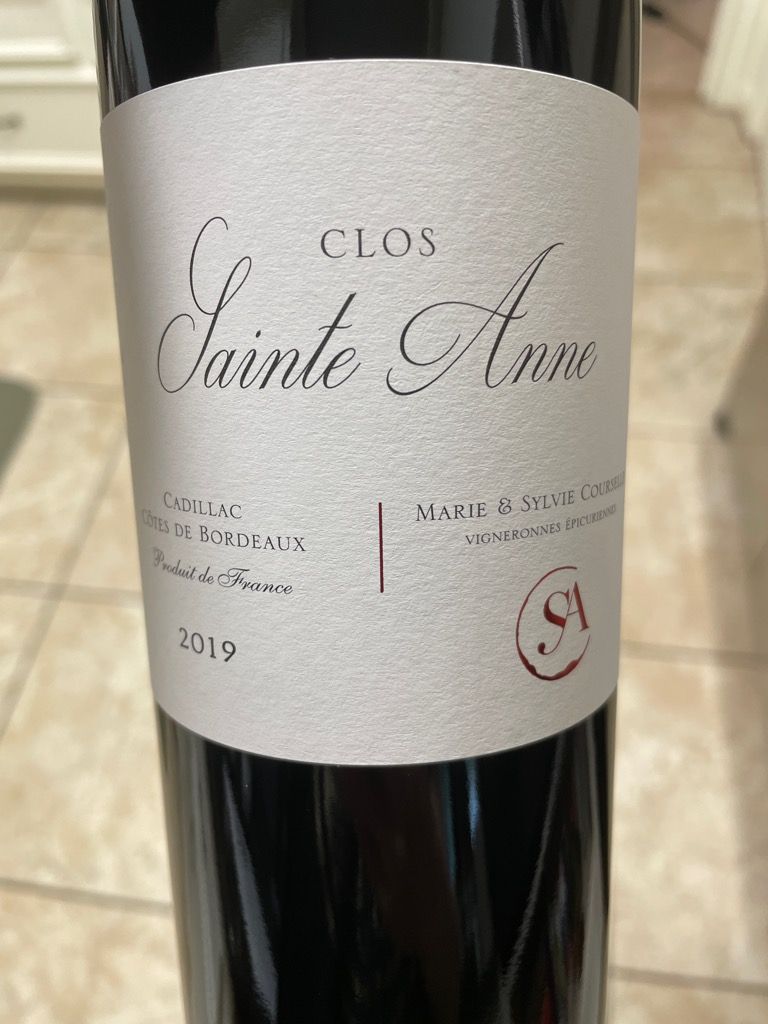 2020 Clos Sainte Anne, France, Bordeaux, Entre-Deux-Mers, Cadillac ...