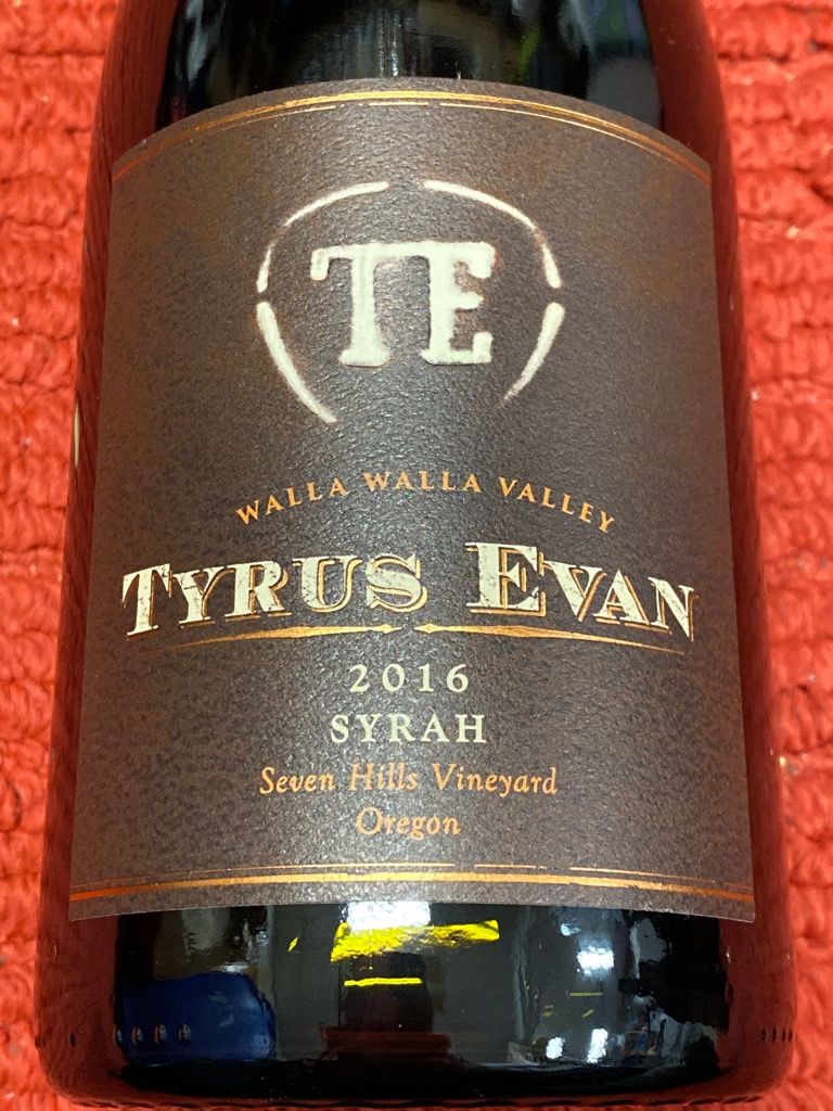 2016 Tyrus Evan Syrah Seven Hills Vineyard Walla Walla Valley, USA ...
