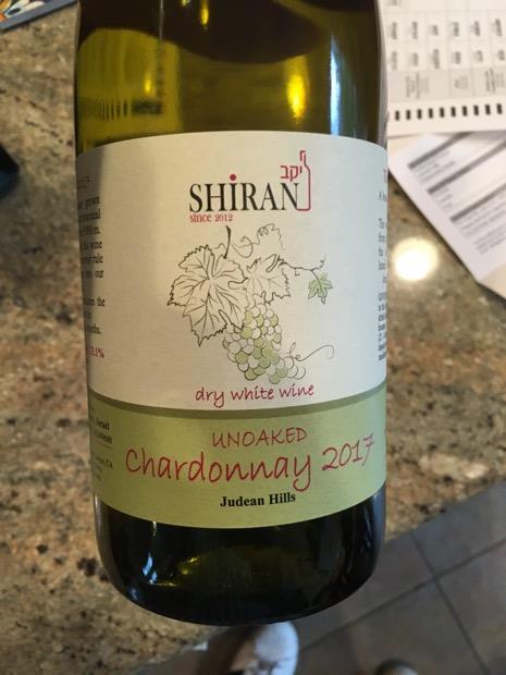 2021 Shiran Unoaked Chardonnay, Israel, Judean Hills - CellarTracker