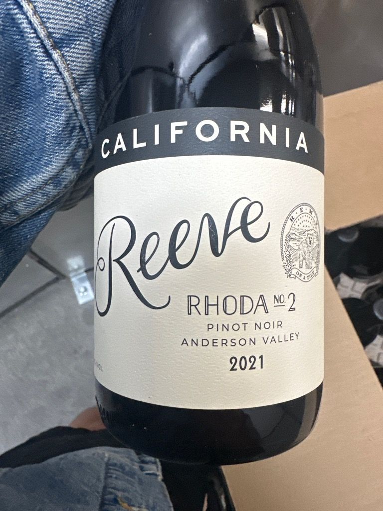 2021 Reeve Wines Pinot Noir Rhoda No. 2, USA, California, North Coast ...