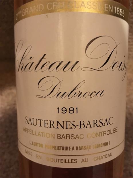1982 Château Doisy-Dubroca, France, Bordeaux, Sauternais, Barsac ...
