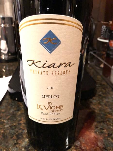 2010 Le Vigne Merlot Kiara Private Reserve, USA, California, Central ...