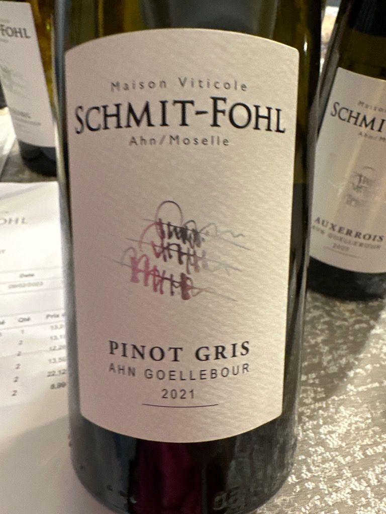 2021 Maison Schmit-Fohl Pinot Gris Ahner Goellebour, Luxembourg ...