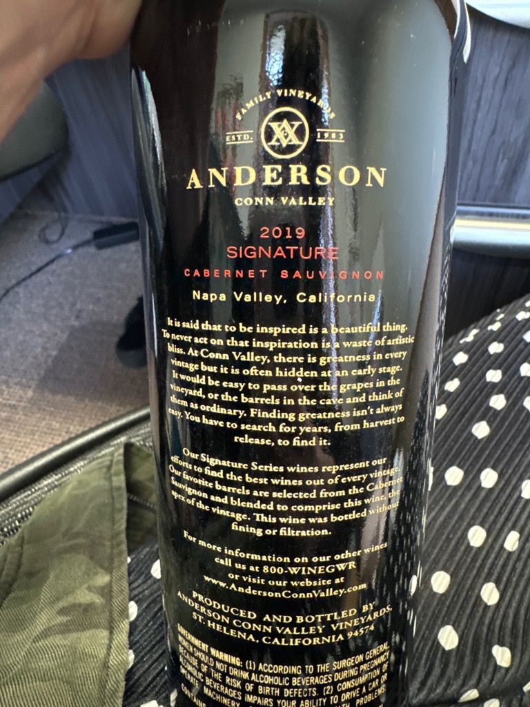 2020 Anderson's Conn Valley Vineyards Cabernet Sauvignon Signature, USA ...
