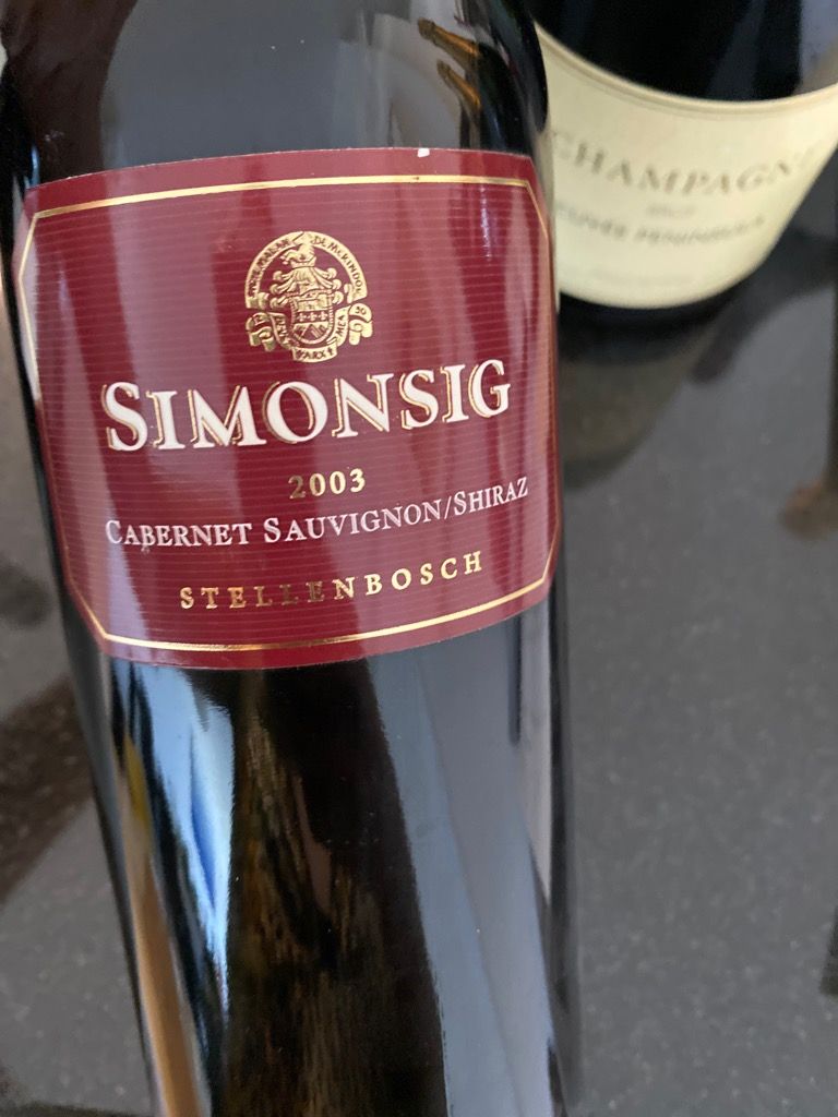 2003 Simonsig Cabernet Sauvignon Shiraz, South Africa, Coastal Region ...