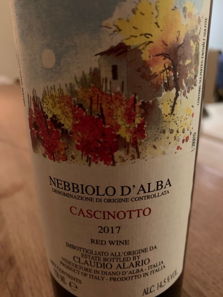 2017 Claudio Alario Nebbiolo d'Alba Cascinotto, Italy, Piedmont, Alba ...