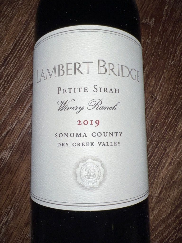 2019 Lambert Bridge Petite Sirah Winery Ranch Block, USA, California ...