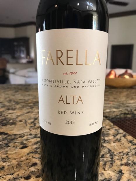 2019 Farella Vineyards Alta, USA, California, Napa Valley - CellarTracker