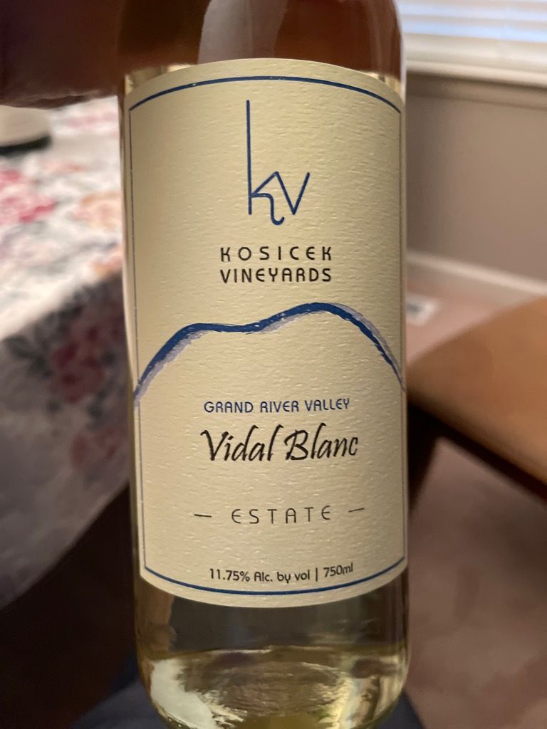 NV Kosicek Vineyards Vidal Blanc, USA, Ohio, Grand River Valley ...