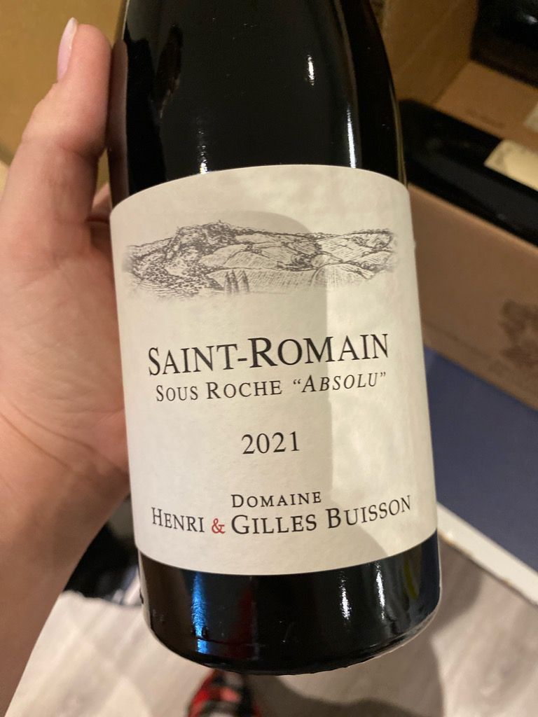 2021 Henri et Gilles Buisson Saint-Romain Sous Roche Absolu, France, Burgundy, Côte de Beaune ...