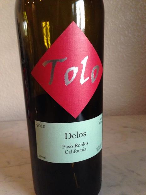 2010 Tolo Cellars Delos, USA, California, Central Coast, Paso Robles ...