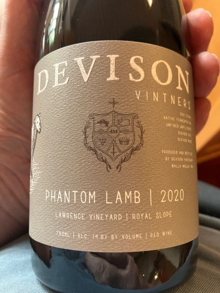 2020 Devison Vintners Syrah Phantom Lamb, USA, Washington, Columbia ...