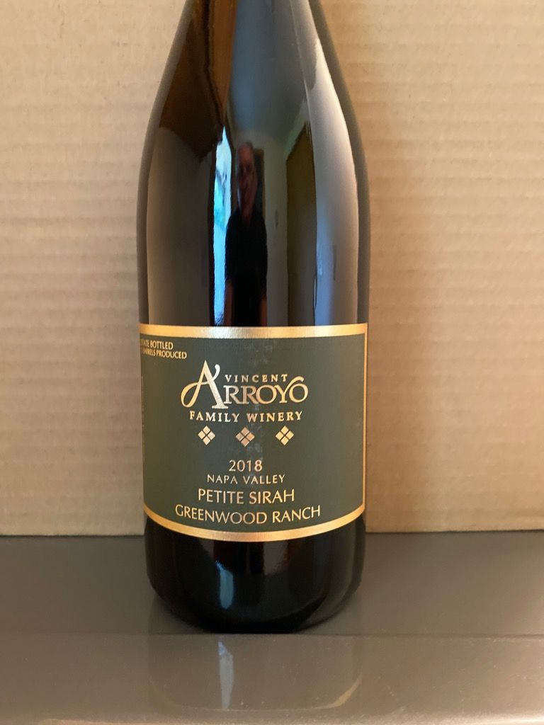 2019 Vincent Arroyo Petite Sirah Greenwood Ranch, USA, California, Napa ...