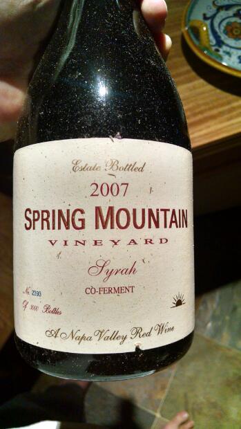 2007 Spring Mountain Vineyard Syrah Co-Ferment, USA, California, Napa ...