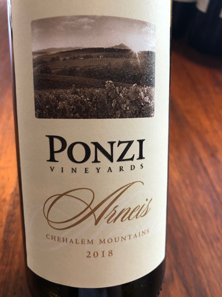 2018 Ponzi Vineyards Arneis, USA, Oregon, Willamette Valley, Chehalem ...