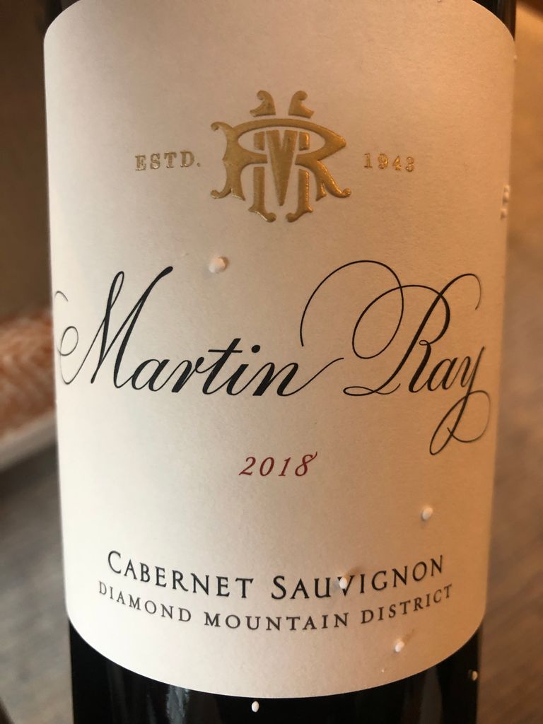 2018 Martin Ray Cabernet Sauvignon Diamond Mountain, USA, California ...