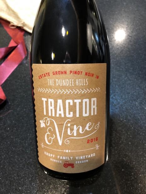 2019 Kropf Family Vineyard Pinot Noir Tractor & Vine Kropf Family ...