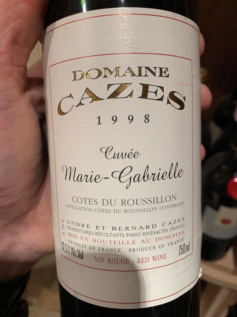 1998 Domaine Cazes Côtes du Roussillon Marie Gabrielle, France ...