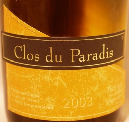 2003 Caves Albert Duhr (Château Pauqué) Auxerrois Blanc Clos du Paradis ...