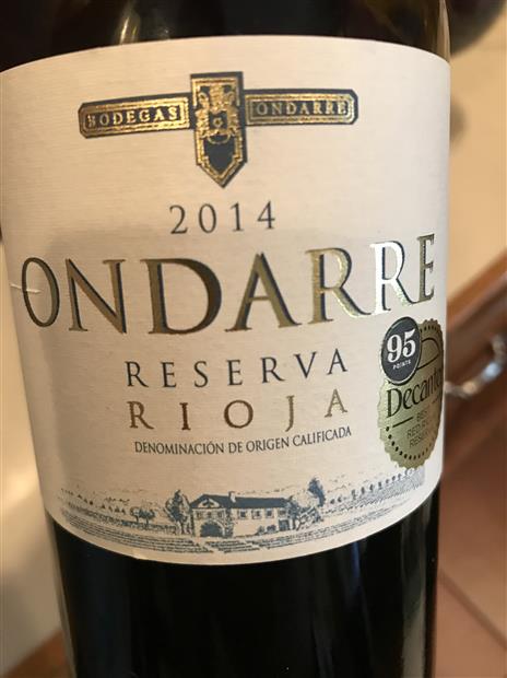2014 Bodegas Ondarre Rioja Reserva - CellarTracker