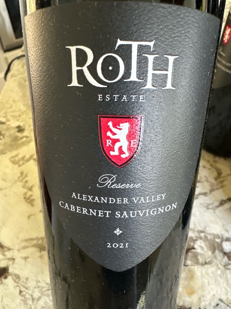 2021 Roth Estate Cabernet Sauvignon Reserve, USA, California, Sonoma ...
