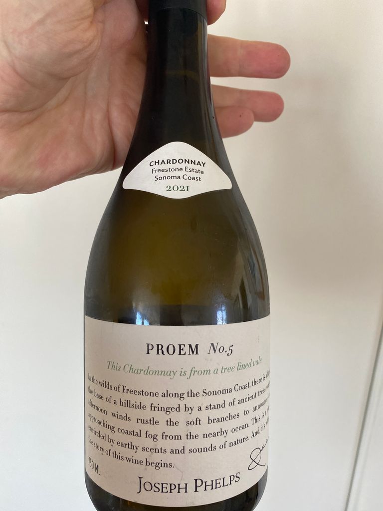 2021 Joseph Phelps Chardonnay Proem No. 5 Freestone Estate, USA ...