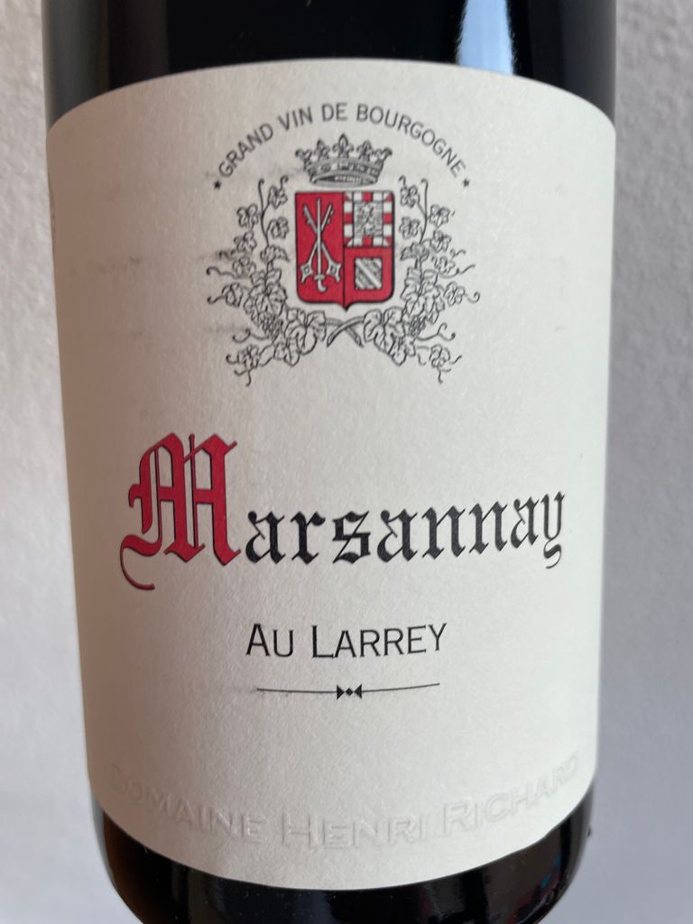 2019 Domaine Henri Richard Marsannay En Larrey, France, Burgundy, Côte ...