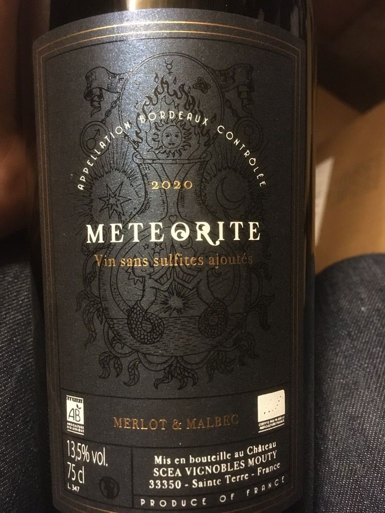 2020 Vignobles Daniel Mouty Meteorite, France, Bordeaux - CellarTracker