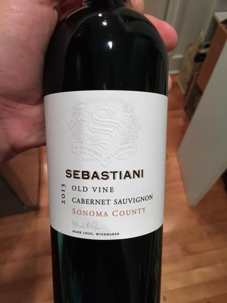 2013 Sebastiani Vineyards & Winery Cabernet Sauvignon Old Vine Sonoma ...