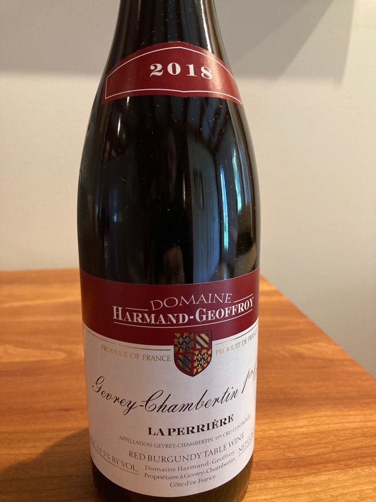 2018 Domaine Harmand-Geoffroy Gevrey-Chambertin 1er Cru La Perrière ...